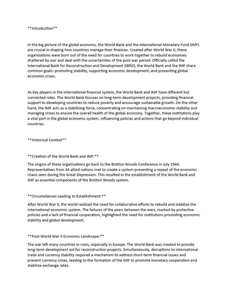 WB Imf Assignmnt | PDF | International Monetary Fund | World Bank