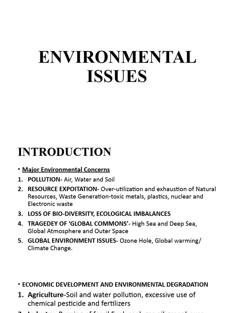 Environmental Issues | PDF | Sustainability | Climate Change