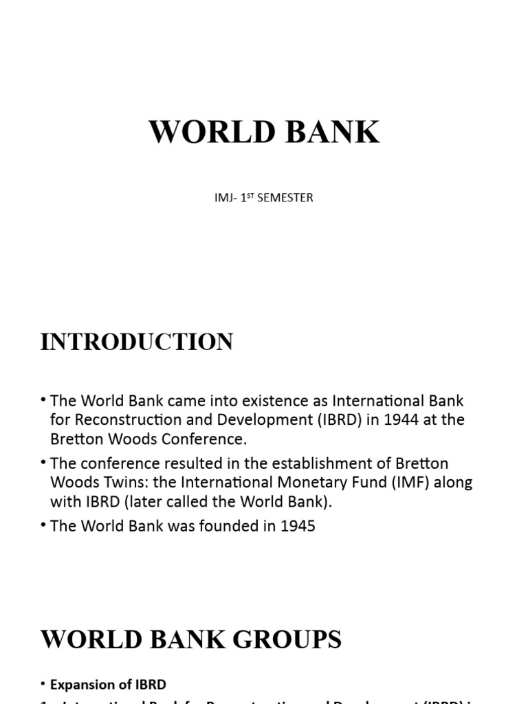 World Bank | PDF | International Monetary Fund | International Bank For Reconstruction And ...