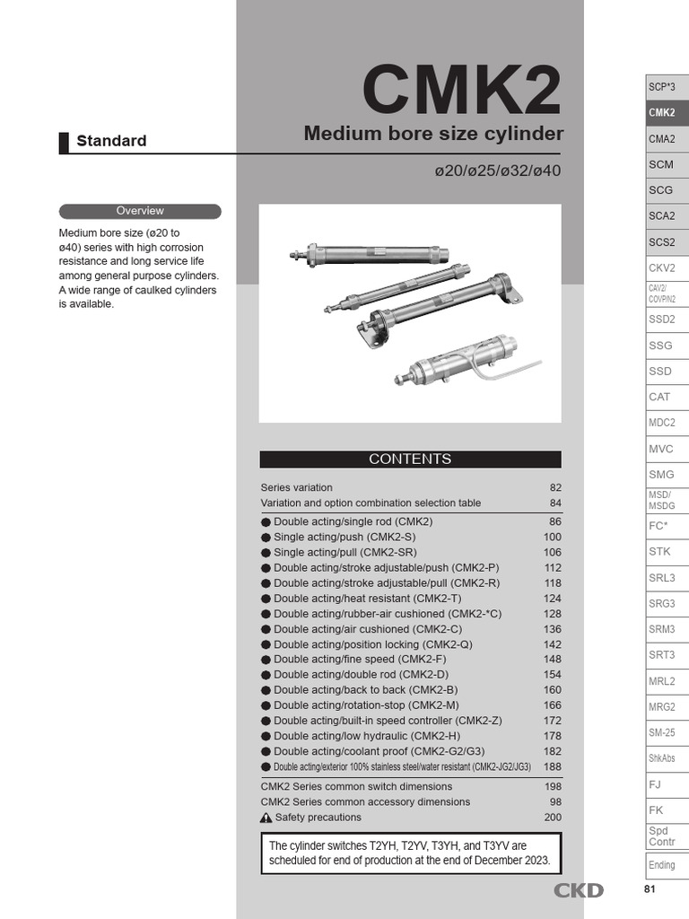CMK2 Medium Bore Cylinders Guide | PDF | Manufactured Goods ...