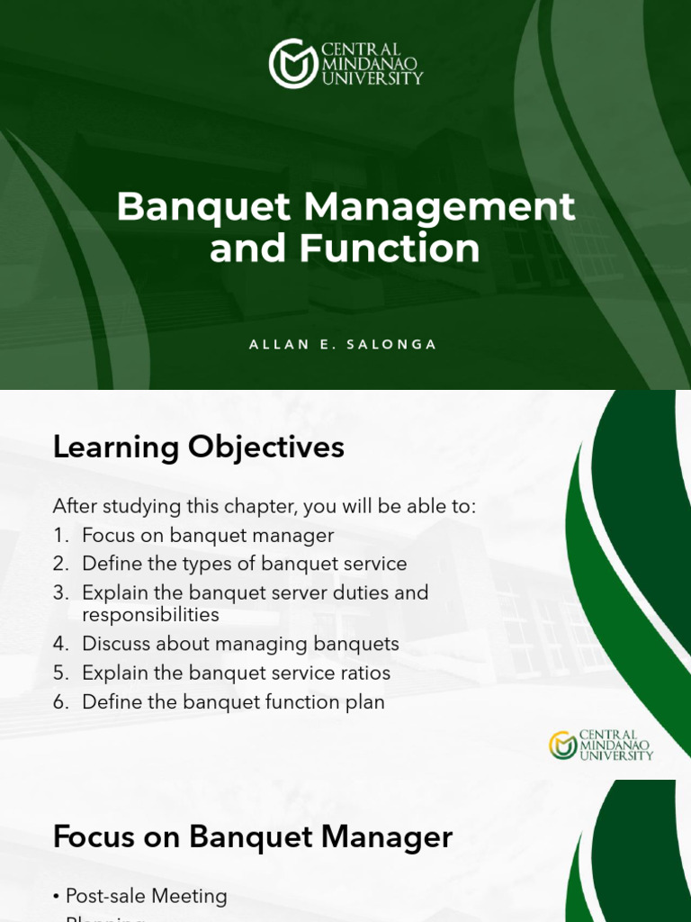 Banquet Management and Function | PDF | Waiting Staff | Food And Drink