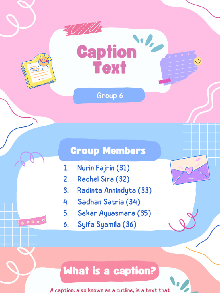 Understanding Caption Text Functions | PDF | Preposition And ...