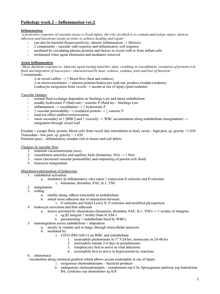 Pathology Week2 Inflammation | PDF | Inflammation | Macrophage
