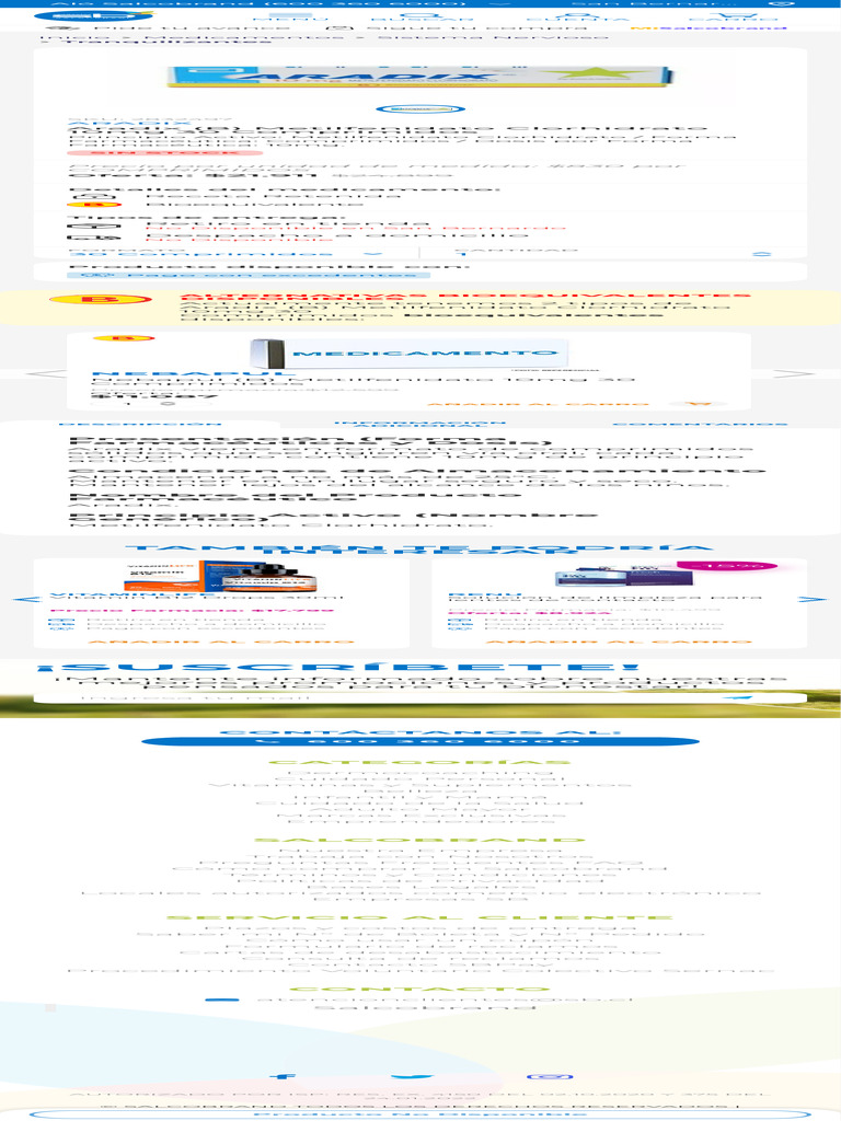 Aradix (B) Metilfenidato 10mg. 30 Comprimidos Productos Salcobrand ...