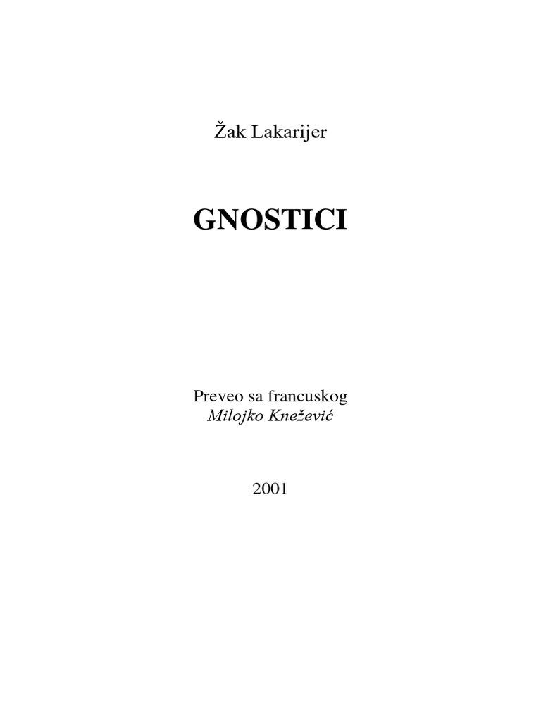 Jacques Lacarriere - Gnostici | PDF