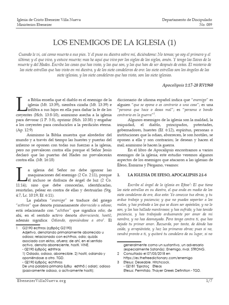 Pdfslide - Tips - Los Enemigos de La Iglesia 1 de Cristo Ebenezer Villa Nueva Ministerios ...