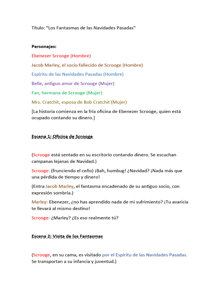 Navidades Pasadas Guion | PDF