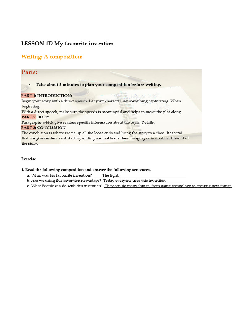 Lesson 1D | Download Free PDF | Thomas Edison | Incandescent Light Bulb