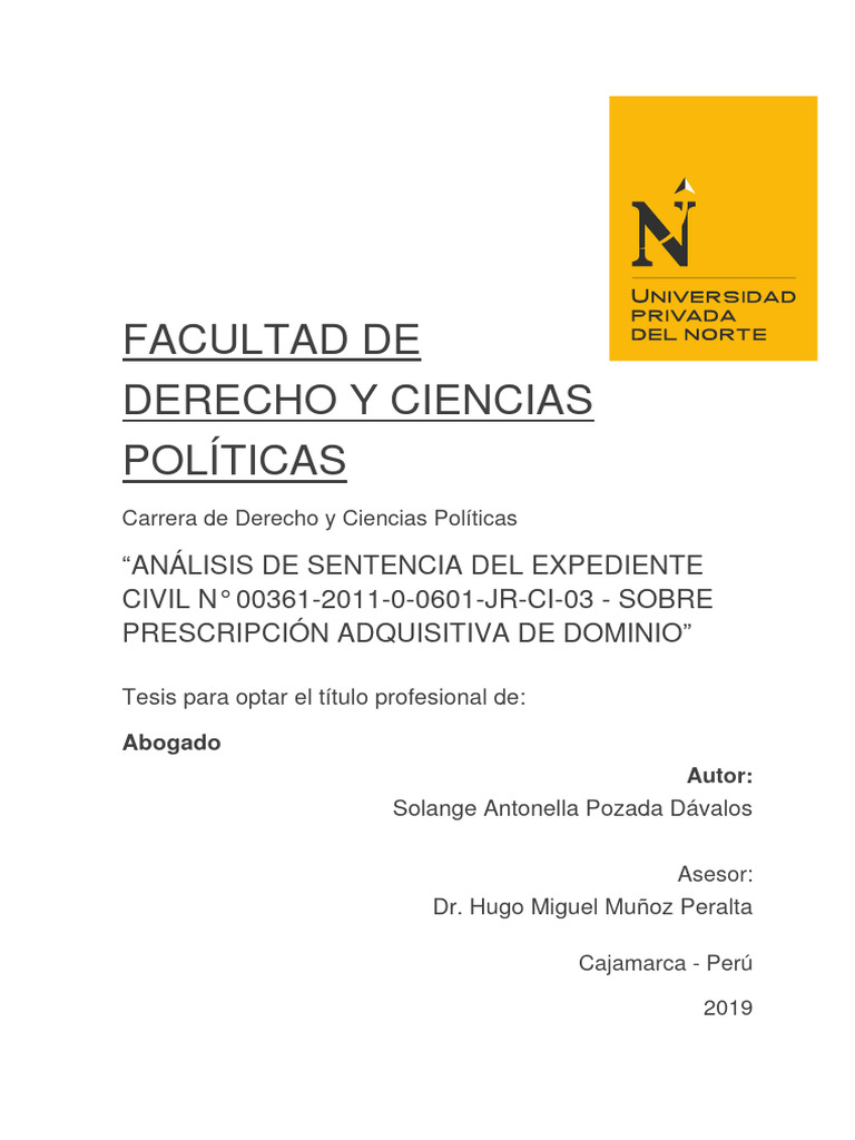 Pozada Dávalos Solange Antonella | PDF | Propiedad | Ley procesal