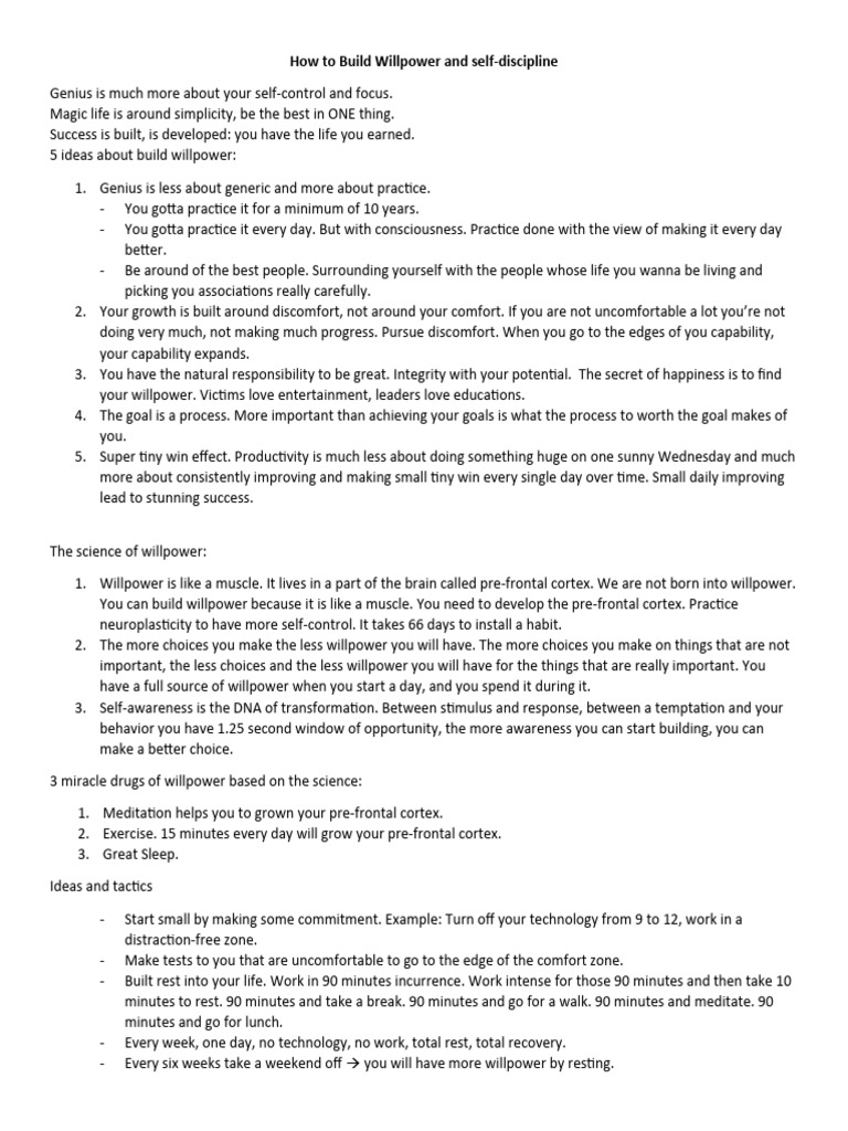 How To Build Willpower and Self | PDF | Disciplines | Self-Management