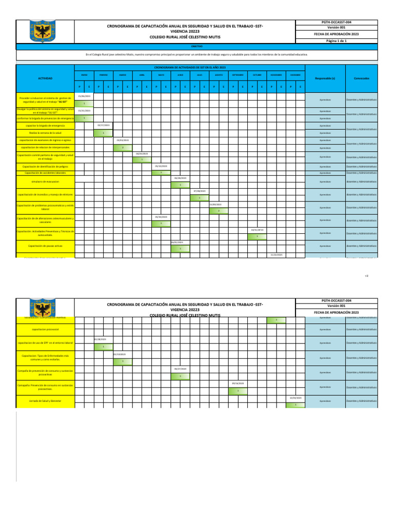 Cronograma de Capacitacion | PDF