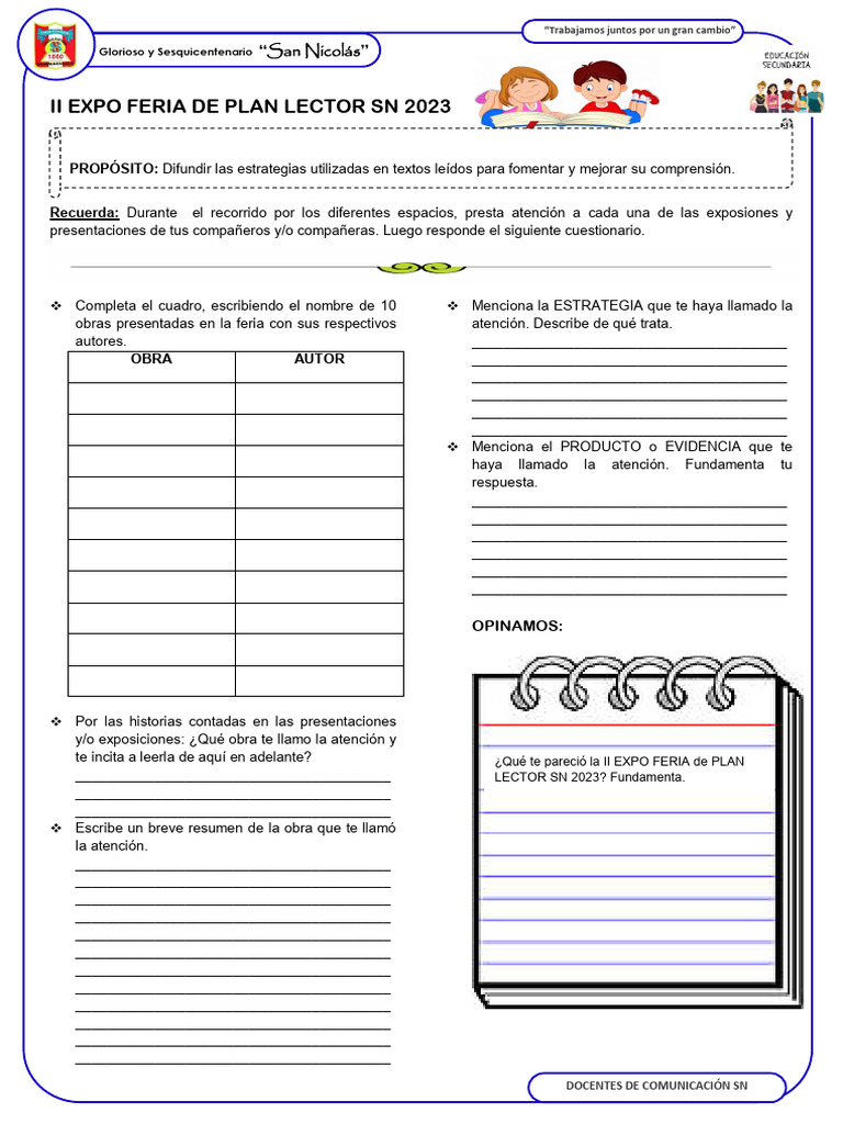 Ficha - Plan Lector | PDF