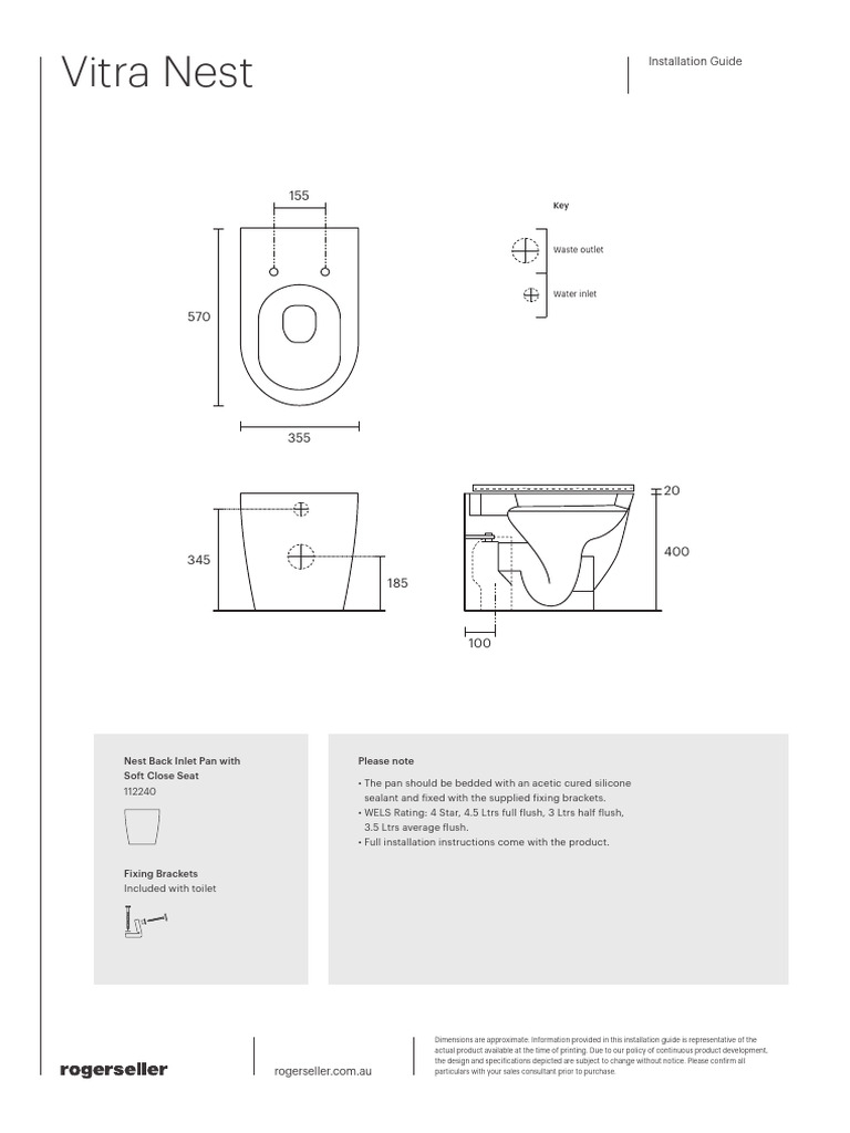 Vitra Nest Toilet Installation Guide | PDF