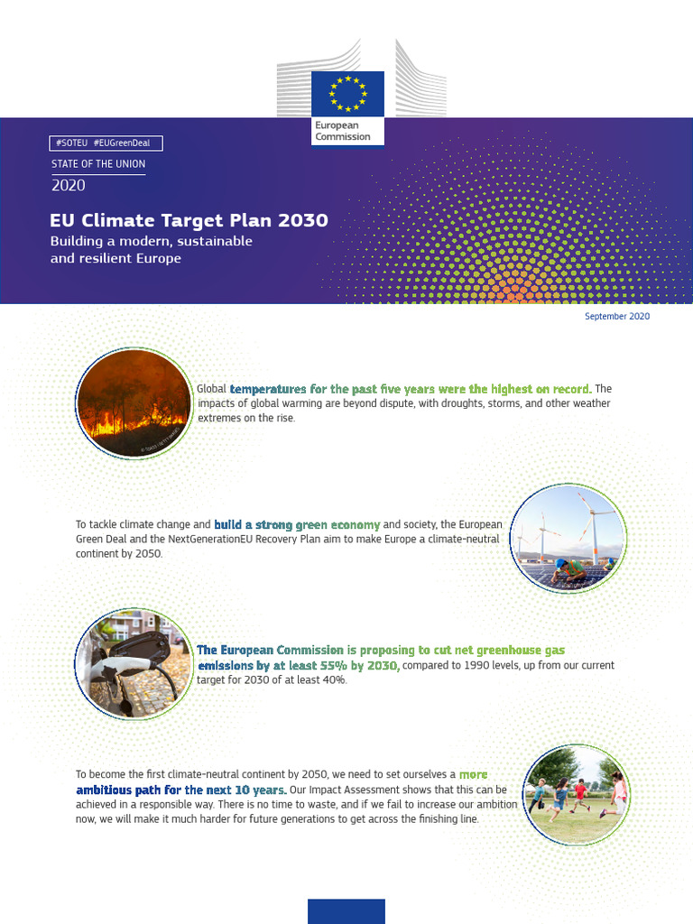 EU Climate Target Plan 2030 Building a Modern Sustainable and Resilient ...