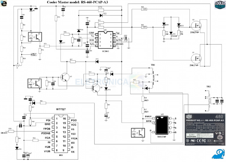 Esquema Schematic Fonte ATX PC - Cooler Master RS-460-PCAP-A3 18474 | PDF