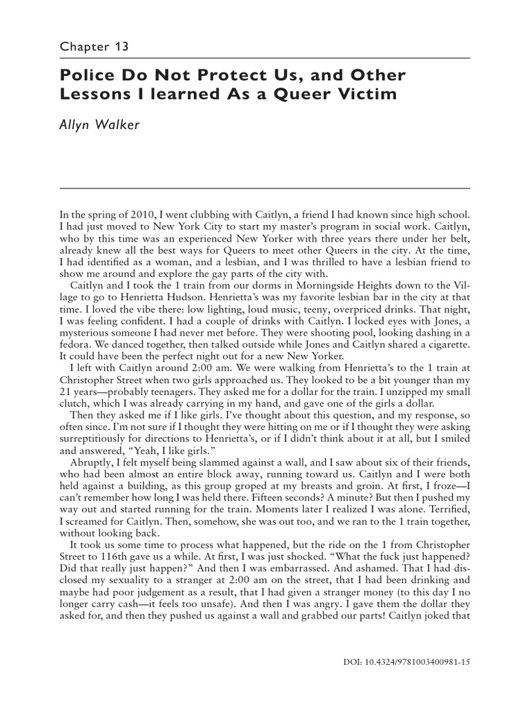 Police Do Not Protect Us, and Other Lessons I Learned As A Queer Victim ...