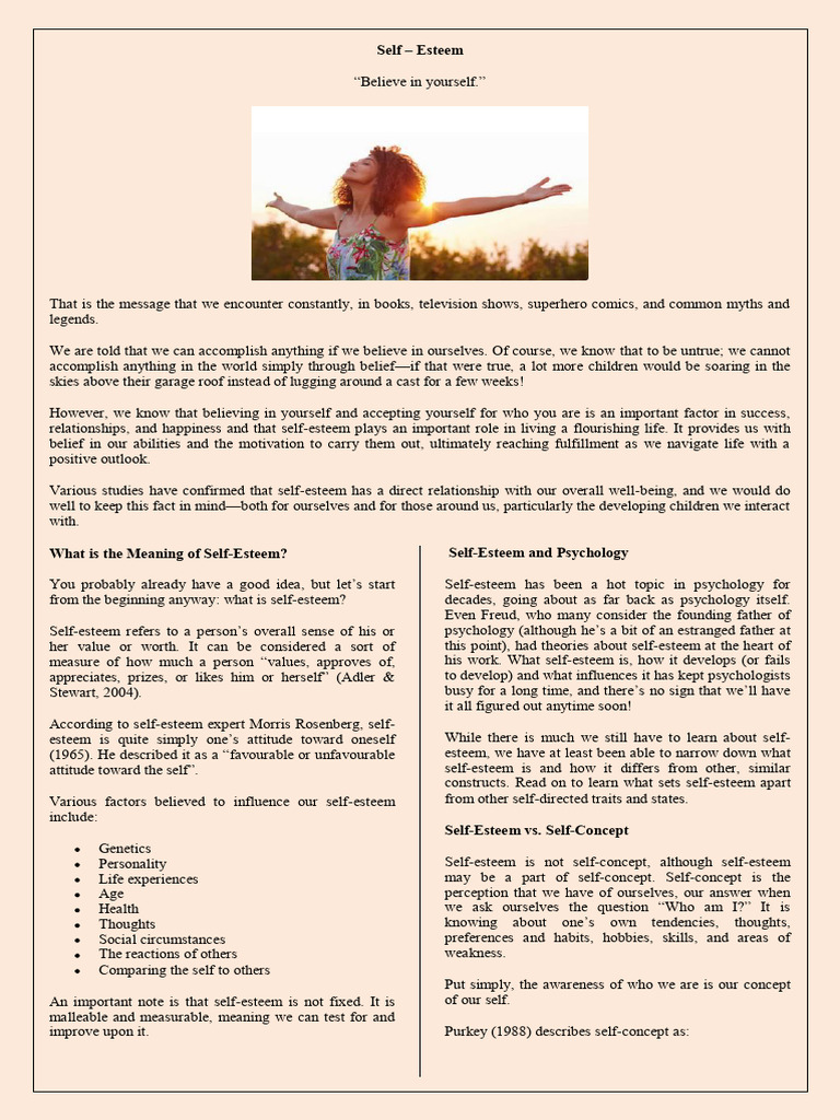 Self Esteem | PDF | Self Esteem | Self Concept