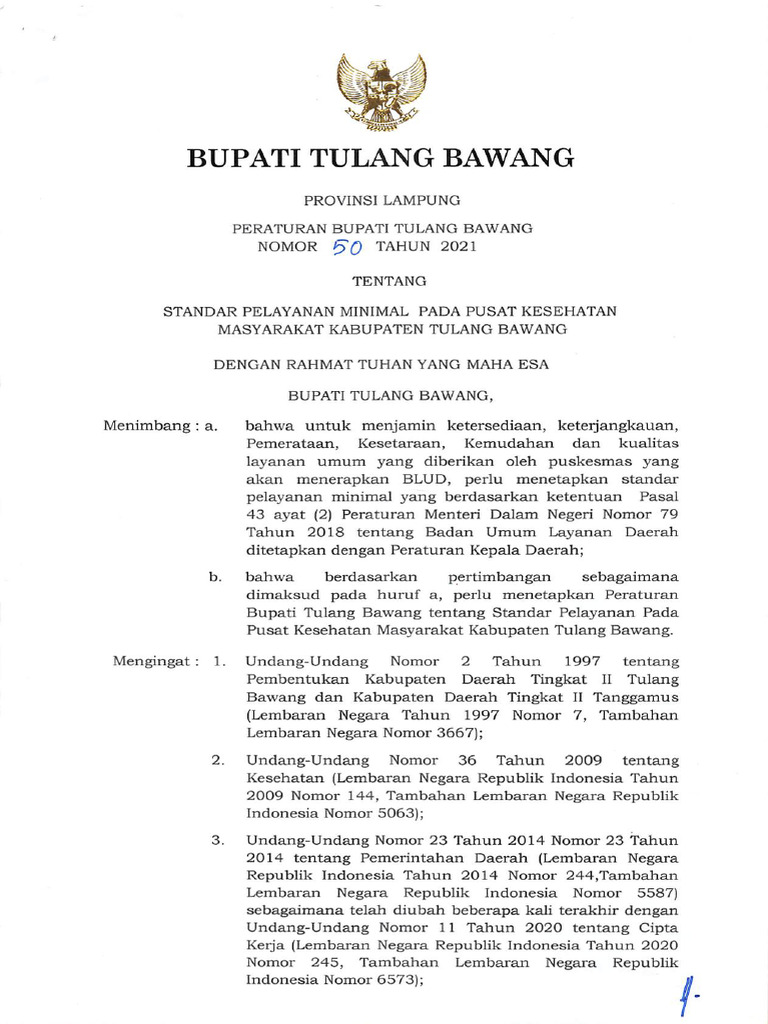 Peraturan Bupati (PERBUP) Kabupaten Tulang Bawang No 50 Tahun 2021 ... Peraturan Bupati (PERBUP) Kabupaten Tulang Bawang No 50 Tahun 2021 ...