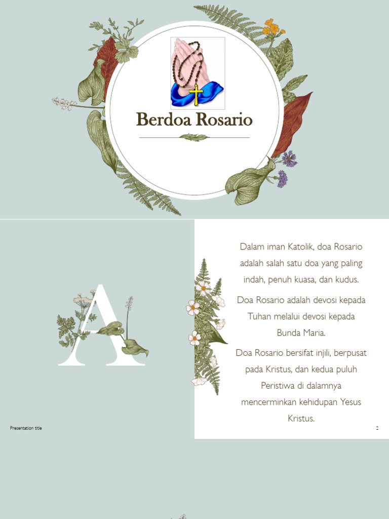 Materi Pelajaran Komuni Pertama - Berdoa Rosario | PDF