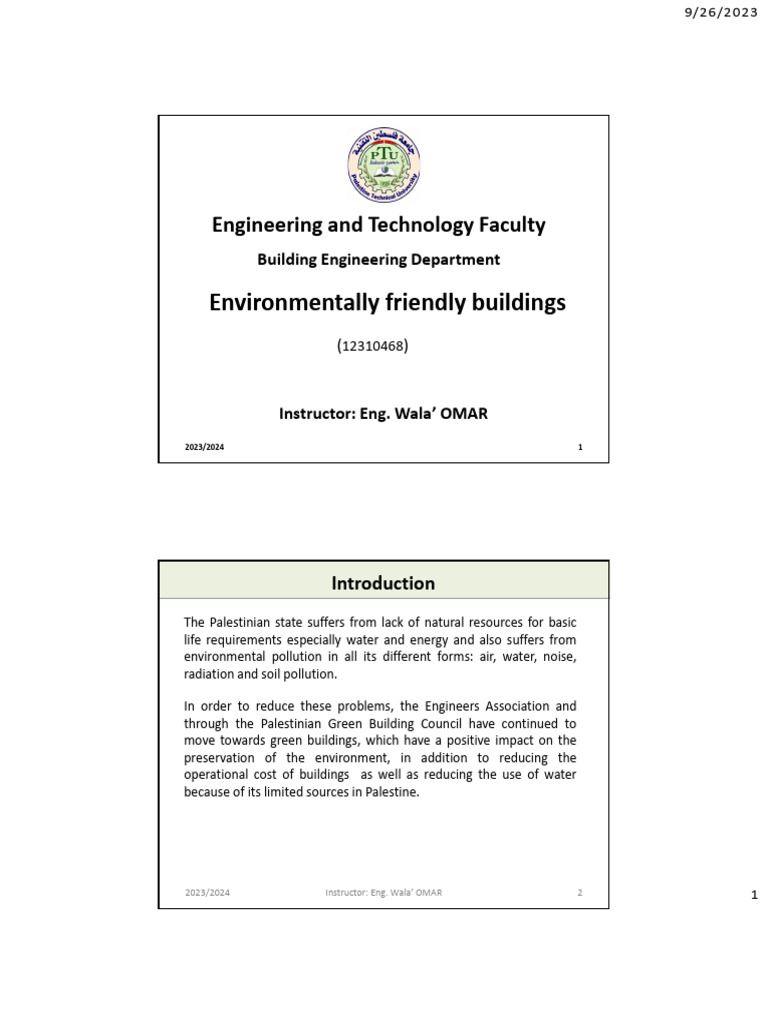 Green Building Practices in Palestine | PDF | Green Building | Ventilation (Architecture)