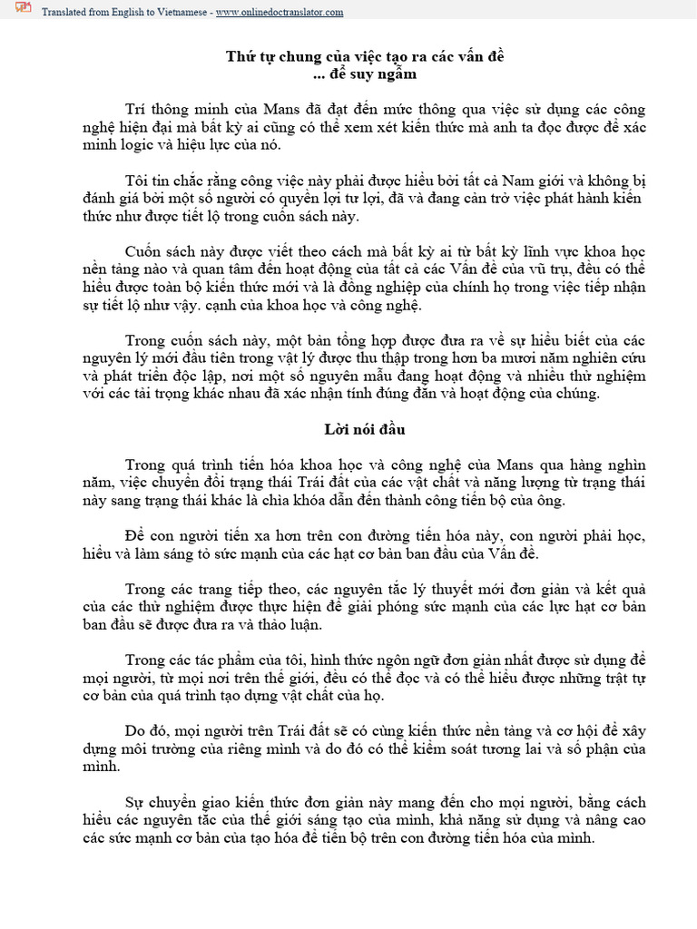 The Universal Order of Creation of Matters - En.vi | PDF