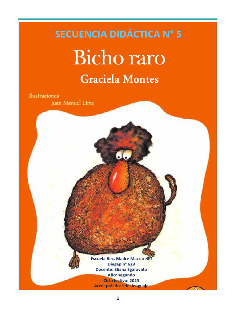 Actividades del Cuento "Bicho Raro" | PDF | Escritura | Comunicación