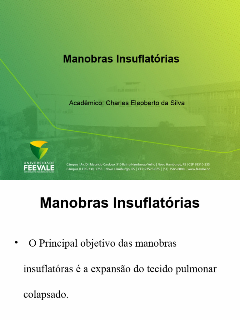 Manobras Insuflatórias. (Charles) | PDF | Pulmão | Especialidades médicas