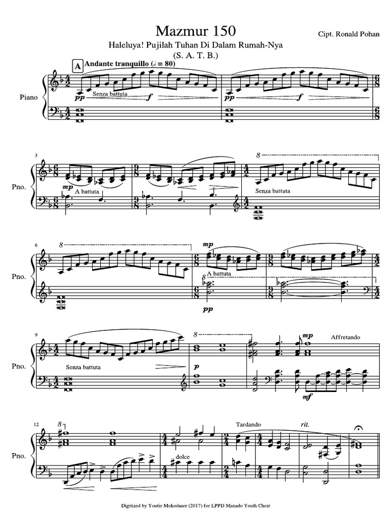 Lagu Nyanyian Mazmur 150 | PDF