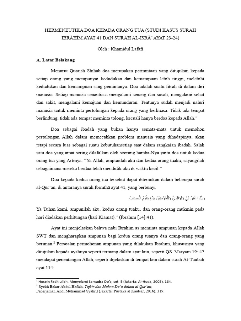 Hermeneutika Doa Kepada Orang Tua | PDF | Filsafat | Agama & Spiritualitas