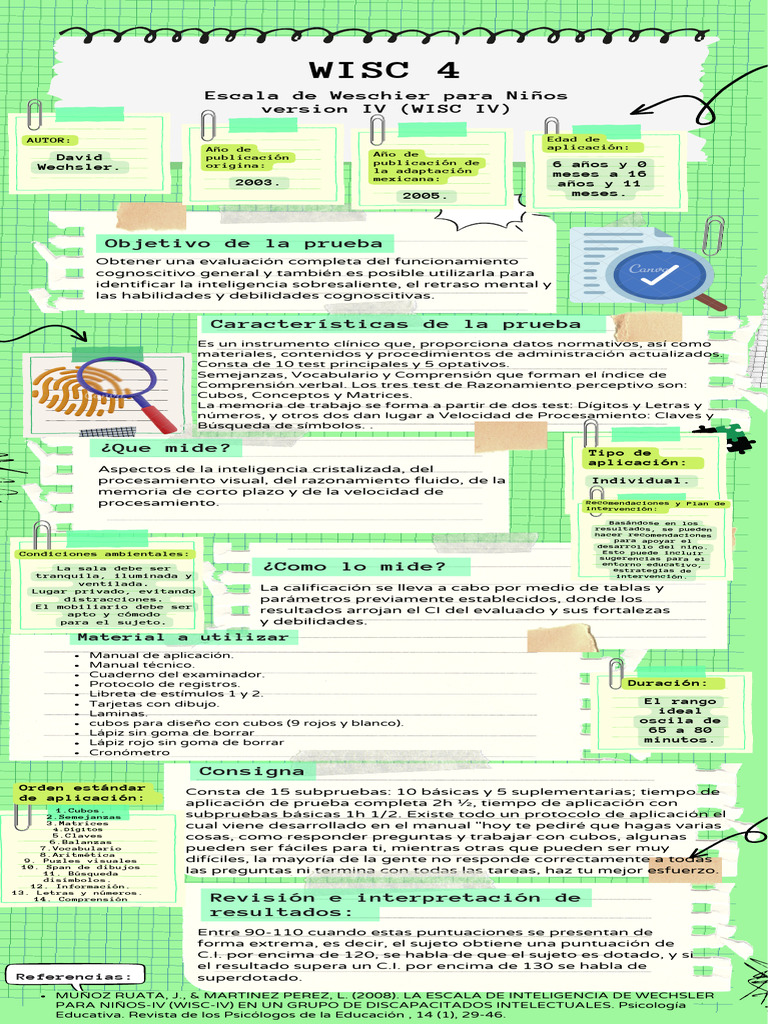 Ficha Tecnica, Wisc 4. | PDF | Cognición | Aprendizaje