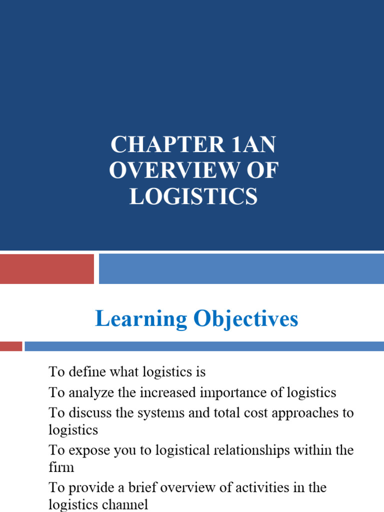 Chapter 1 An Overview Of Logistics 2 Pdf Logistics Inventory