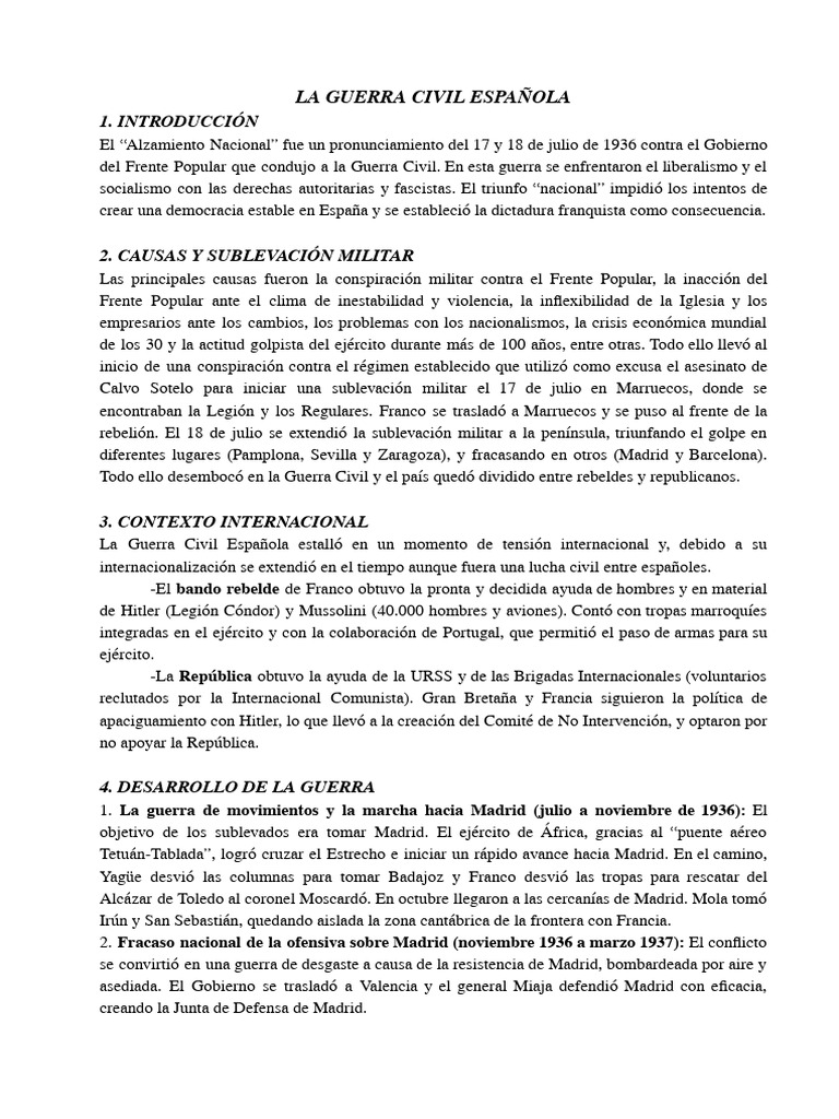 La Guerra Civil Española | PDF | guerra civil Española | Francisco franco