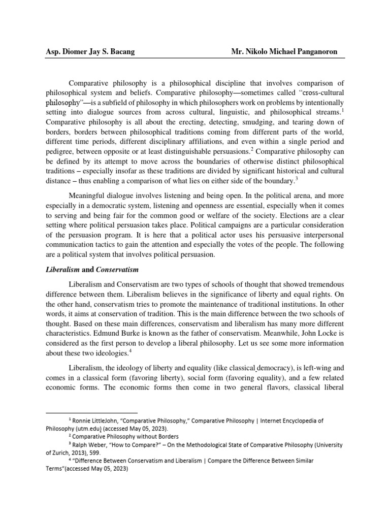 Comparative Philosophy | PDF | Conservatism | Liberalism