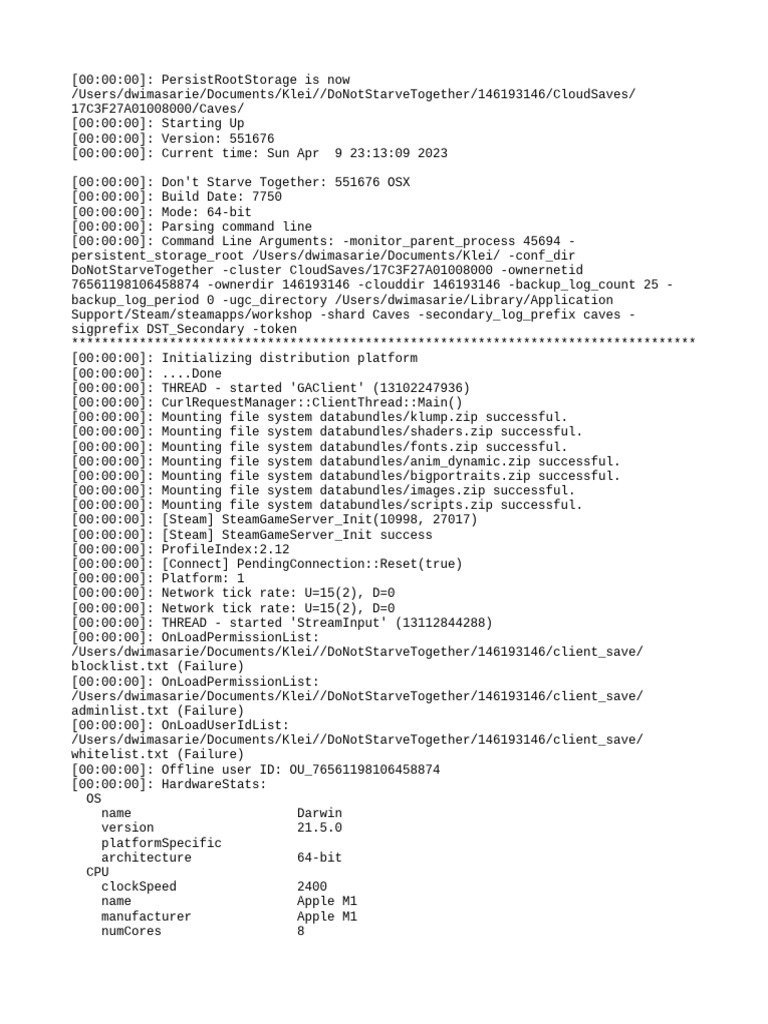 Caves Server Log | PDF | File System | Computer Hardware