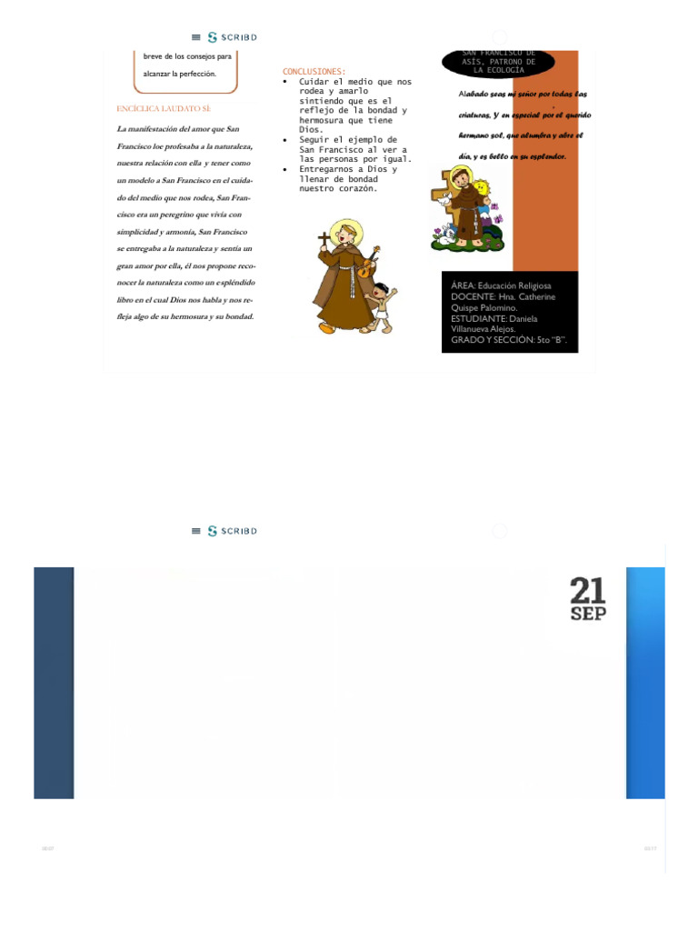 Tríptico San Francisco de Asis _ PDF _ Francisco de Asís _ Religión y creencia | PDF | Francisco ...