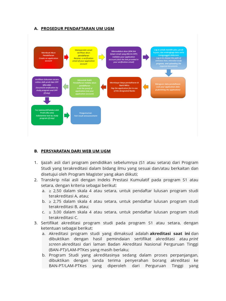 Prosedur Pendaftaran Um Ugm | PDF