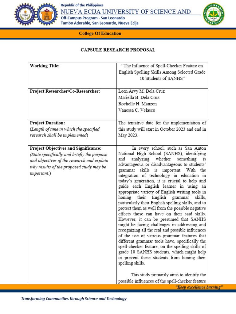 2 Maam Mariella Capsule Research Proposal 1 | PDF | English Language ...