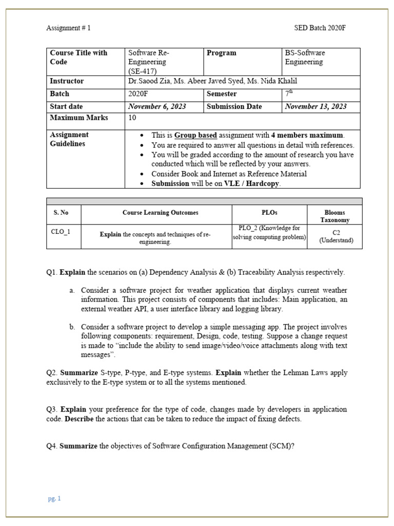 SRe-Engg Assignment | PDF | Application Software | Software