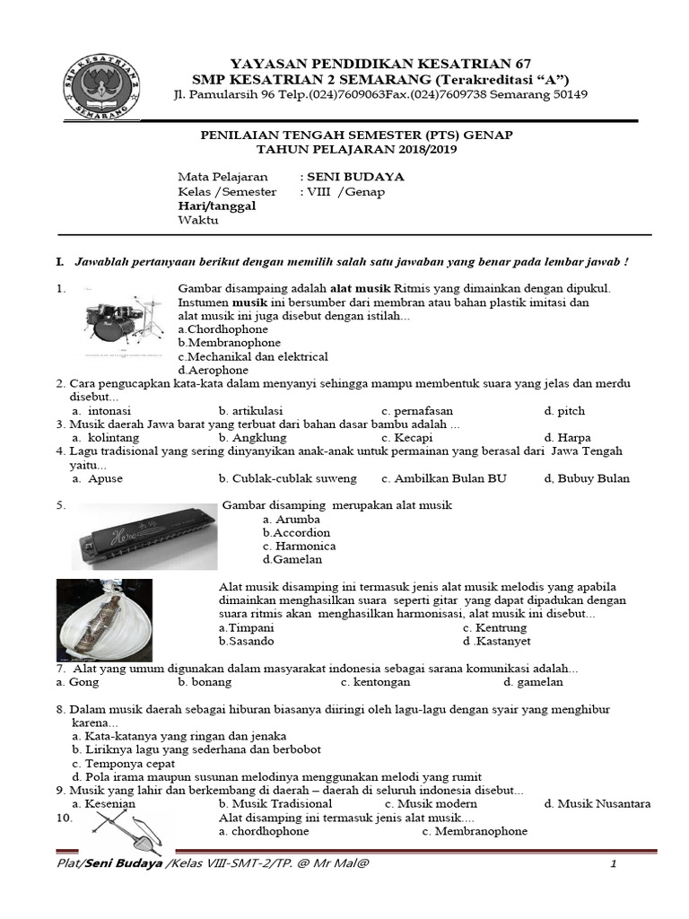 @SoaL SENI BUDAYA 8 PAS-2new | PDF