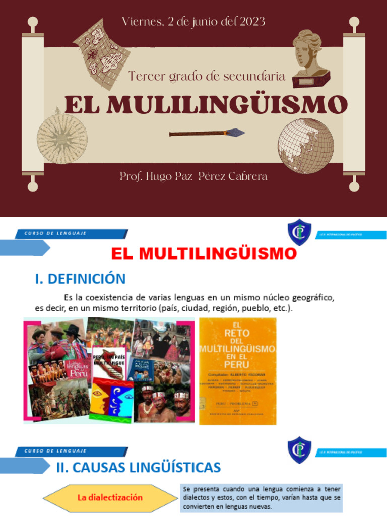 3S - El Multilingüíismo | PDF | Comunicación humana | Familias de idiomas
