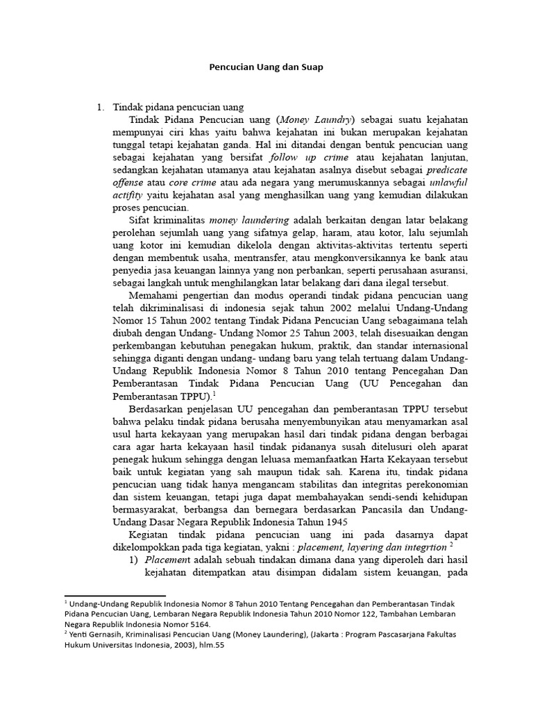 Pencucian Uang Dan Suap | PDF