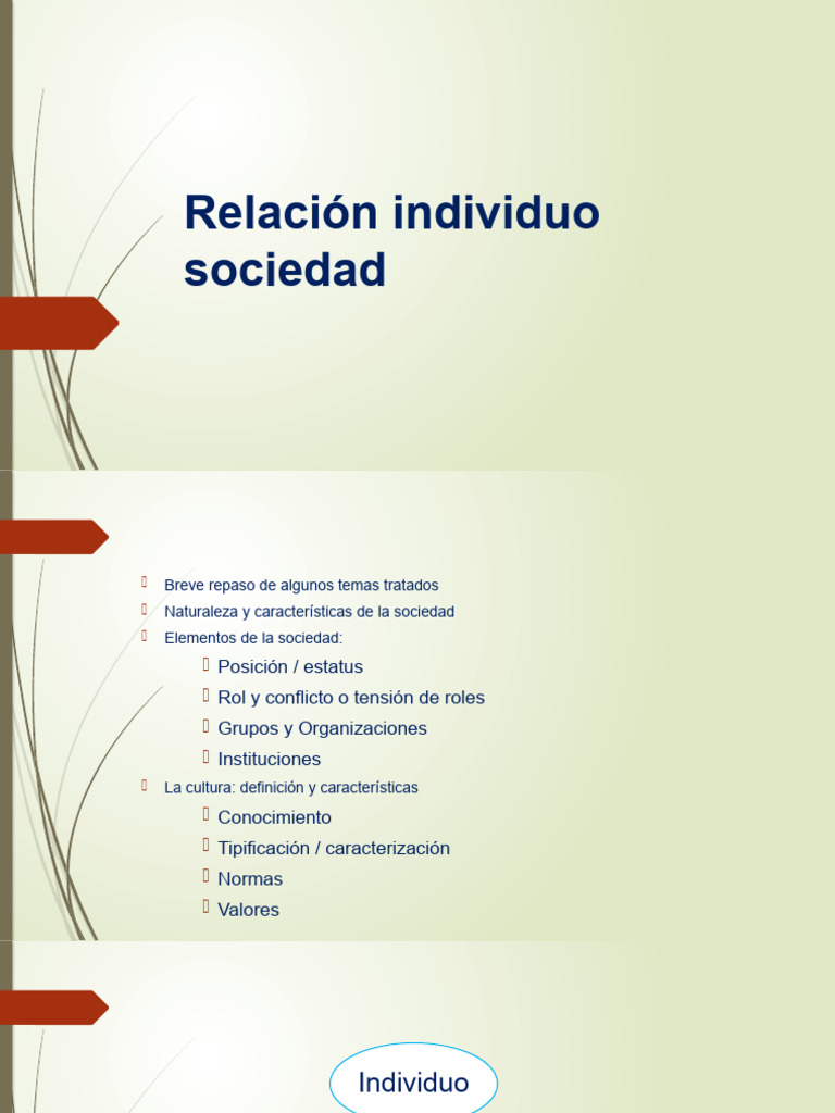 Relación Individuo Sociedad | PDF | Sociedad | Institución