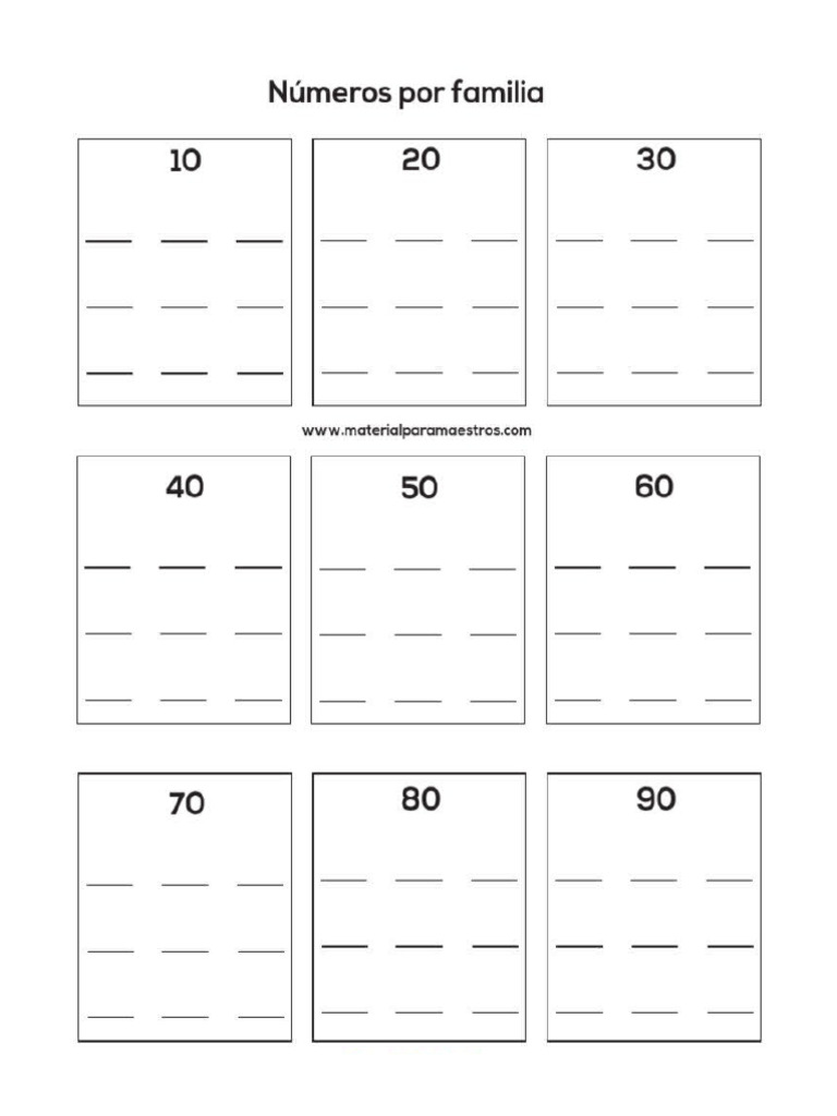 Completar Familia de Números | PDF