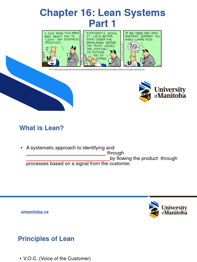 Ch. 16 - Lean Systems - Part 1 - Skeleton | PDF | Lean Manufacturing ...