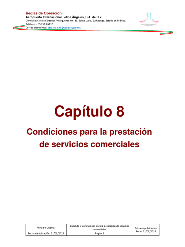 Capitulo 8 Condiciones para La Prestación de Servicios Comerciales | PDF | Aeropuerto | México