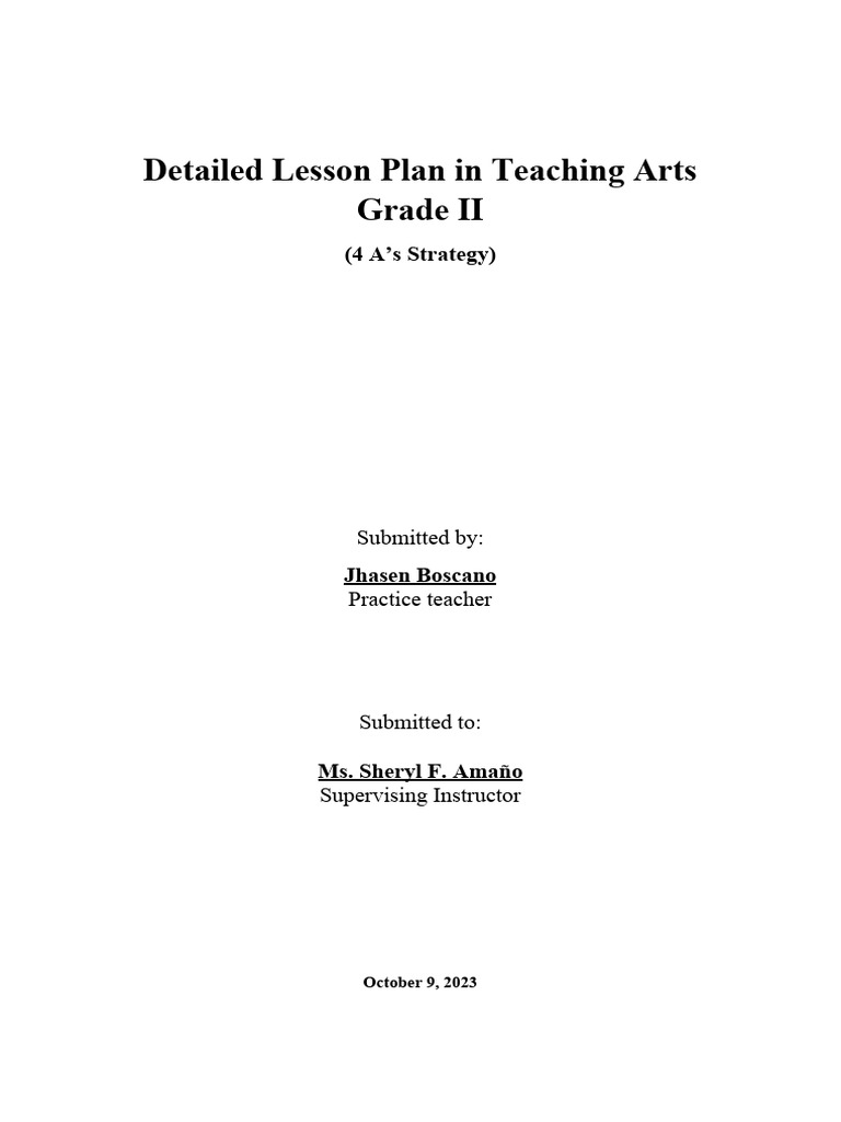 ARTS LP 1st Draft | PDF | Drawing | Teachers