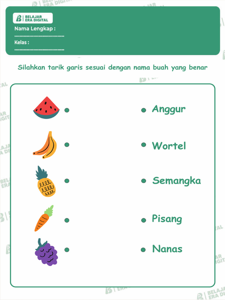 51 Worksheet Buah Apakah Ini | PDF