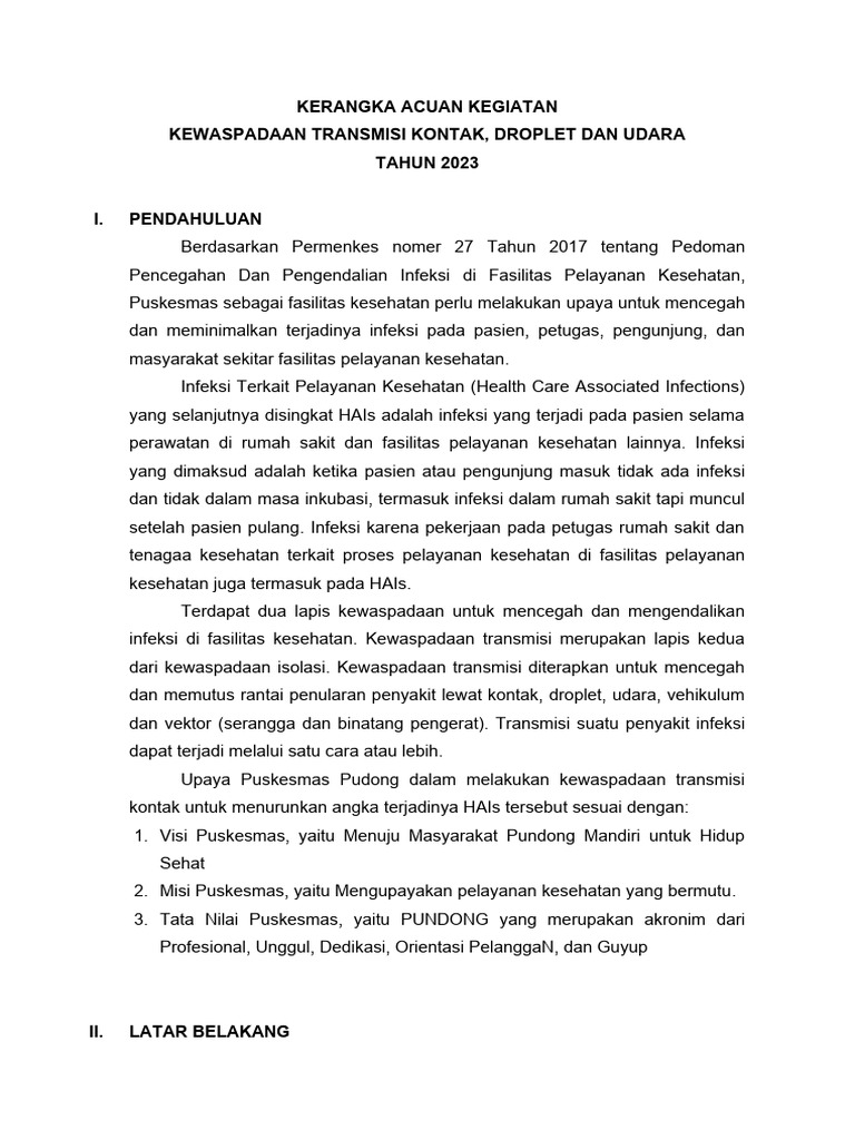 KAK Transmisi Kontak Droplet Udara 2023 | PDF | Pengembangan Diri | Sains & Matematika