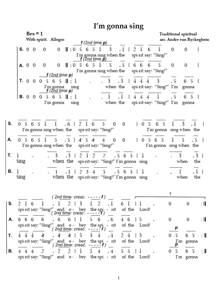 Notations de "I'm Gonna Sing" | PDF