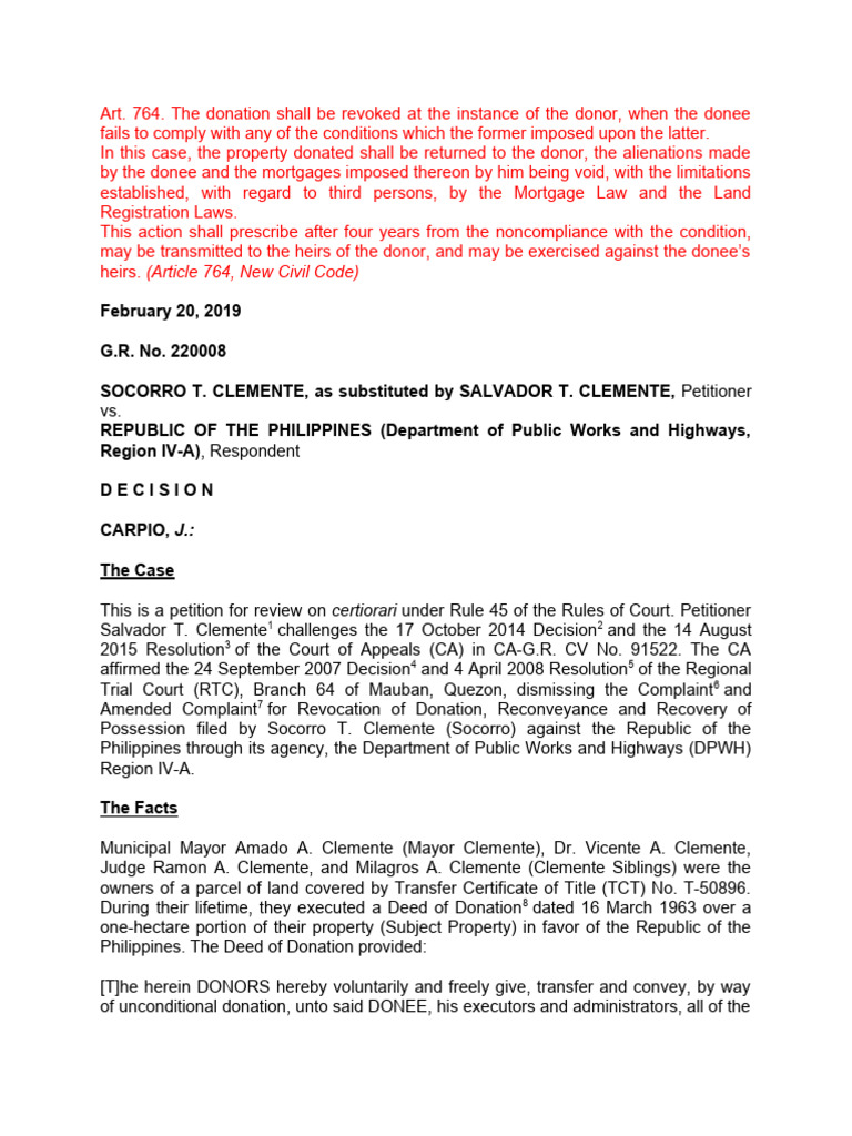 Revocation of Deed of Donation for upload | PDF | Concurrent Estate ...